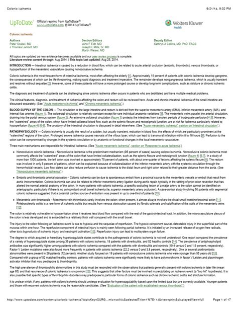 Colonic Ischemia 128358 Pdf Ischemia Thrombosis