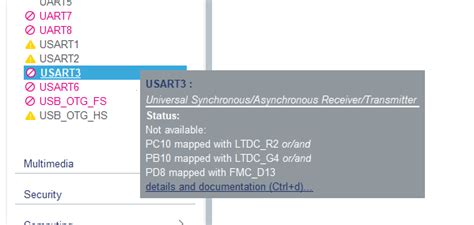 Solved Usart3 Selection Disabled In Cubemx Stmicroelectronics Community