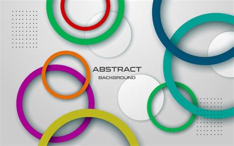 Premium Vector Abstract Green Purple Blue Orange Circle Ring Overlap Geometric Layers