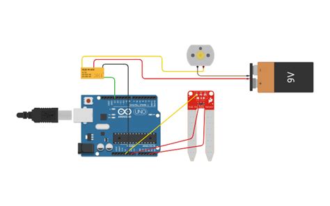 circuit design sensor de humedad tinkercad