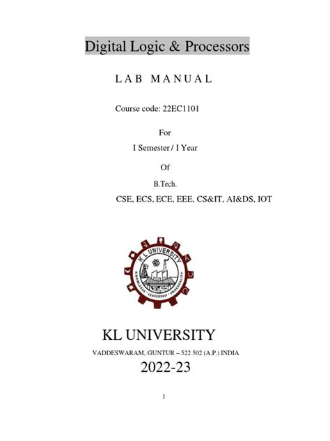 Dlp Lab Manual Pdf Logic Gate Electronic Circuits