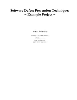 Software Defect Prevention Example Project PDF