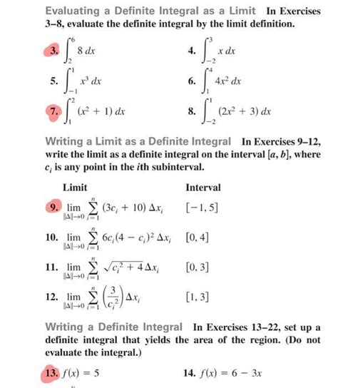 [solved] Evaluating A Definite Integral As A Limit In Exercises 3 8