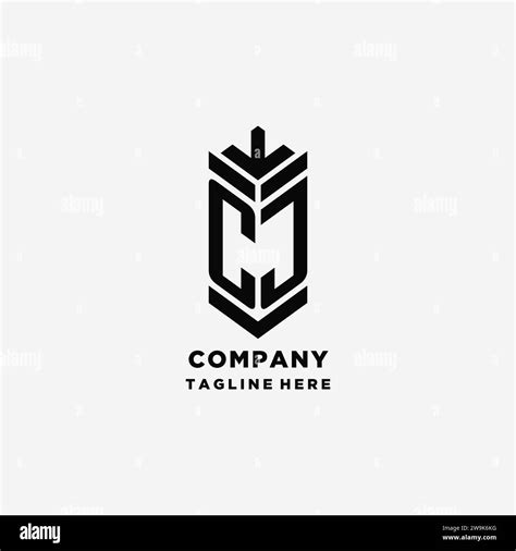 Initials Cj Shield Logo Design Creative Monogram Logo Inspiration Vector Graphic Stock Vector