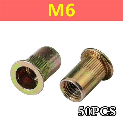 50pcs Rivet Nut M6 Insert Nut Mur Rivet Nutsert Mur Tanam Lazada