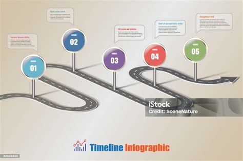 Business Road Map Timeline Infographic Vector Illustration Stock