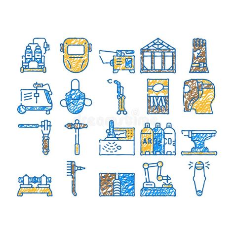 Welding Engineering Icon Hand Drawn Stock Vector Illustration Of Device Metal 336873441
