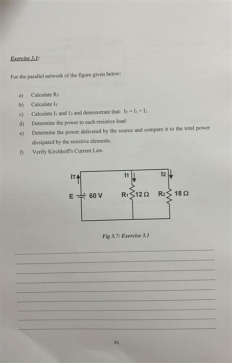 Solved Exercise 3 1 For The Parallel Network Of The Figure