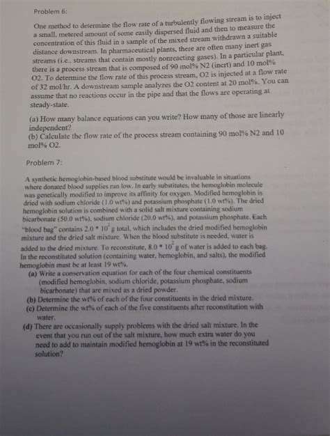 Solved Problem 6 One Method To Determine The Flow Rate Of A