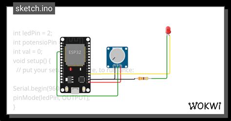 Percobaan 2 Potensio Wokwi Esp32 Stm32 Arduino Simulator