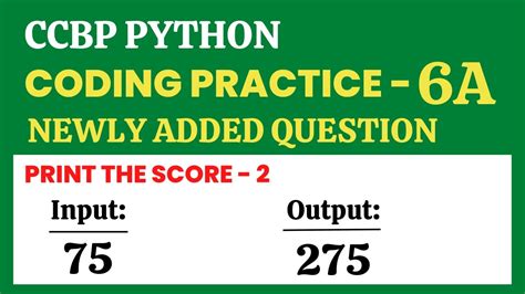 Print The Score 2 Coding Practice 6a Python Ccbp 40 Youtube