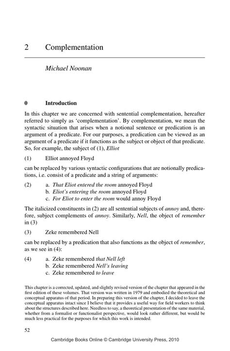 Complementation Chapter 2 Language Typology And Syntactic Description