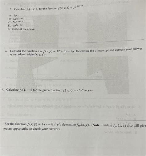 Solved Calculate Fz X Y Z For The Function Chegg Com