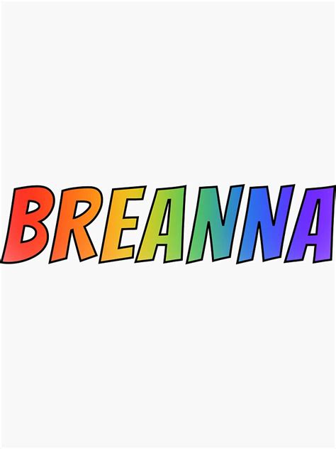 Breanna First Name Rainbow Gradient Pattern Sticker By Aponx