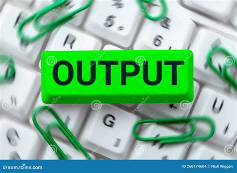 Text Sign Showing Output Word For The Final Result Of Something Or How