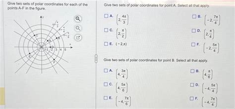 Solved Give Two Sets Of Polar Coordinates For Each Of The