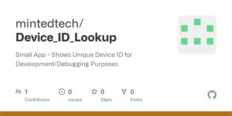 Github Mintedtechdeviceidlookup Small App Shows Unique Device