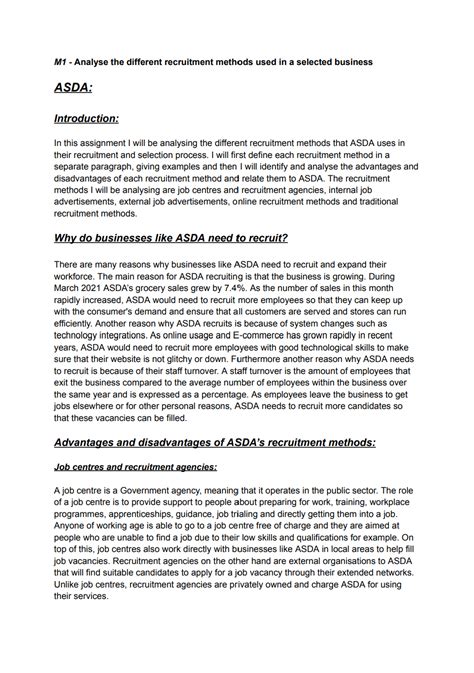 Recruitment And Selection Assignment 1 Btec Business Level 3 Notes