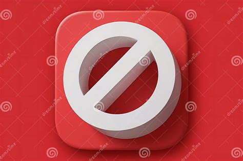 3d Representation Of A Null Symbol In White On A Bold Red Background