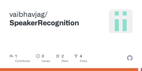Github Vaibhavjag Speakerrecognition