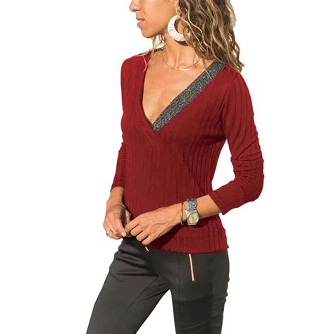 Buy Autumn Long Sleeve Women T Shirt Fashion Sexy Low