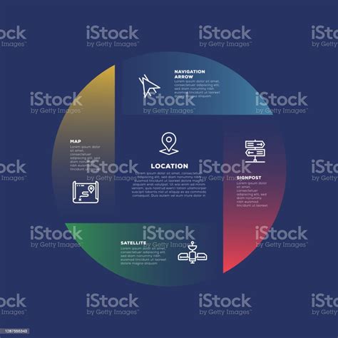 Infographic Design Template Map Navigation Arrow Location Signpost