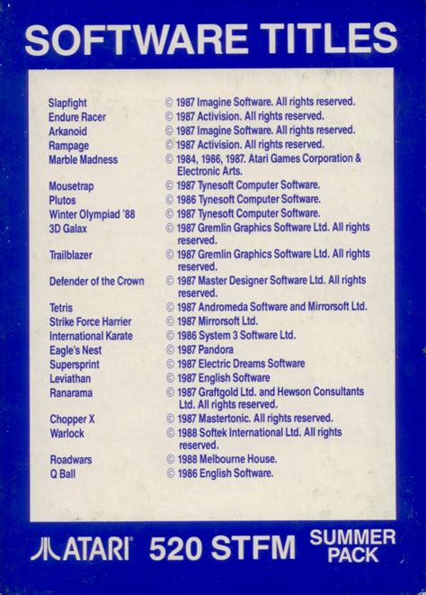 atari st atari summer pack scans dump download screenshots ads