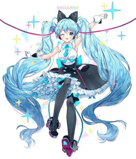 Hatsune Miku Magical Mirai Miku And Magical Mirai Miku Vocaloid And More Drawn By Rumi