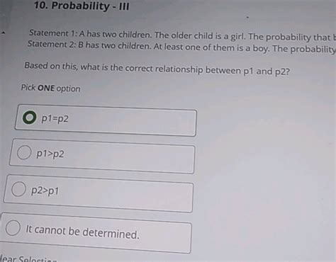 10 Probability Iii Statement 1 A Has Two Studyx