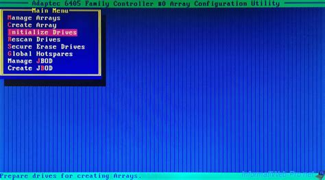 Presentation Of The Adaptec Configuration Utility Acu Of The Adaptec Raid 6405 Controller