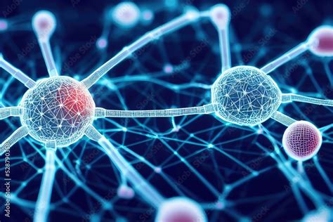 Human Brain Digital Illustration Neural Connections In The Brain And