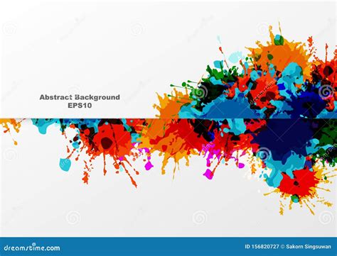Abstract Vector Splatter Paint Color Design Background Vector Splatter
