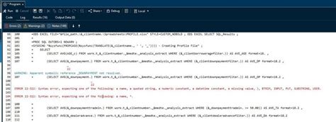 Sas Log Error Not Highlighting When Within Nested Include Statements