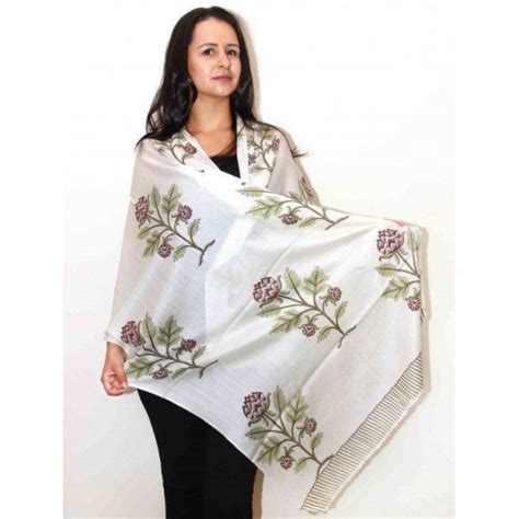 Hand Block Fine Wool Stole
