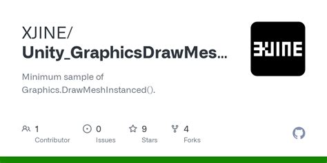 Github Xjine Unity Graphicsdrawmeshinstancedsample Minimum Sample Of Graphics