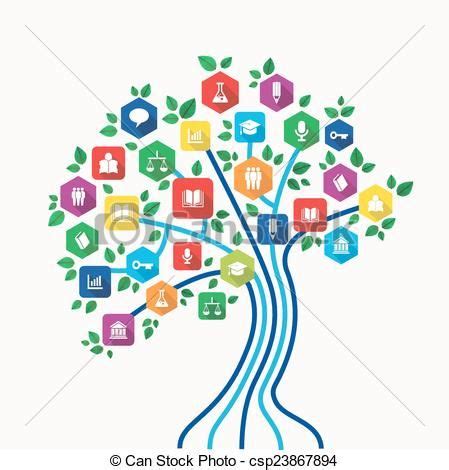 Colorful Tree With Social Icons On It