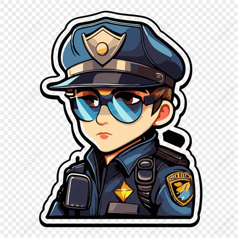 경찰 스티커 일러스트 벡터상표 Png 일러스트 무료 다운로드 Lovepik