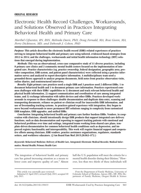 Pdf Electronic Health Record Challenges Workarounds And Solutions Observed In Practices