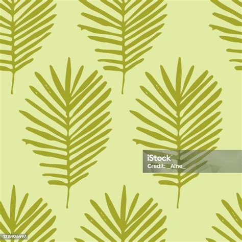 손으로 그린 야자수 잎 녹색 열대 배경입니다 트로픽 원활한 패턴 벡터 계절에 대한 스톡 벡터 아트 및 기타 이미지 계절 관목 그리기 Istock