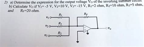Solved Determine The Expression For The Output Voltage Vo Of The