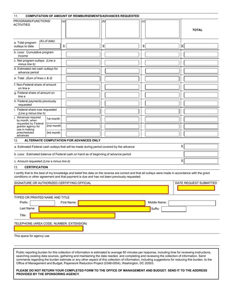 form sf 270 download fillable pdf or fill online request for advance or
