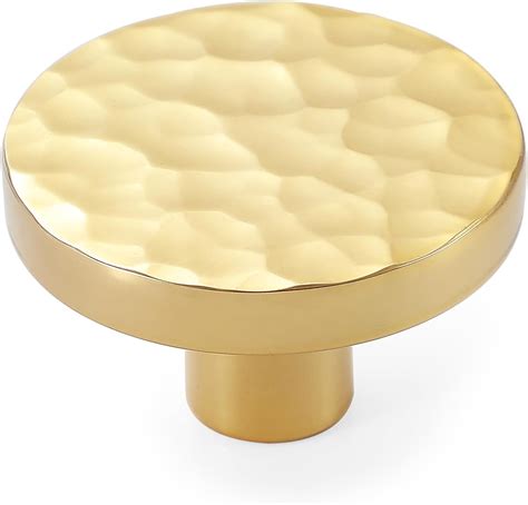 20 Pack Modern Gold Cabinet Knobs Hammered Solid Brass Drawer Knobs