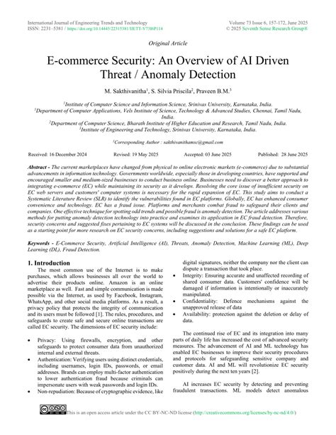 Pdf E Commerce Security An Overview Of Ai Driven Threat Anomaly Detection