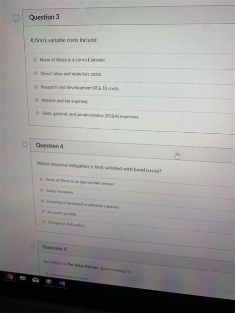 solved dquestion 3 a firm s variable costs include none of