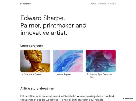 Visual Artist Portfolio Website Template By Arjen Van Den Brink A