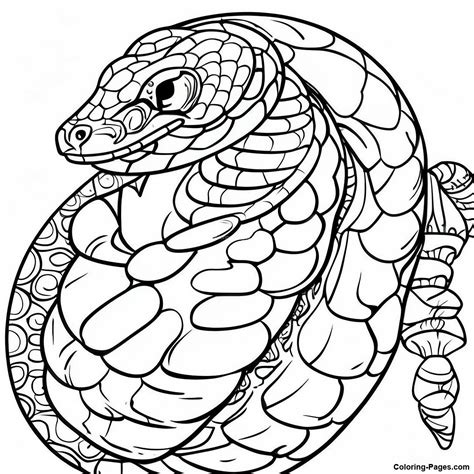 Coiled Python Coloring Page Coloring