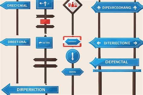 Set Of Directional Sign Vector Design Premium Ai Generated Image