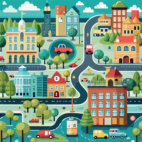 Premium Vector Street Map Of City Seamless Map Pattern Of Road