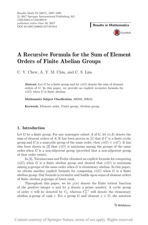 a recursive formula for the sum of element orders of finite abelian