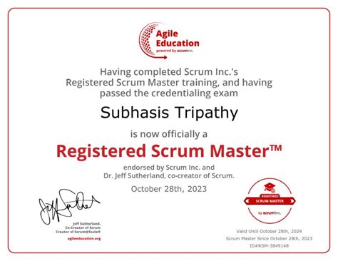 subhasis tripathy on linkedin registeredscrum agileeducation